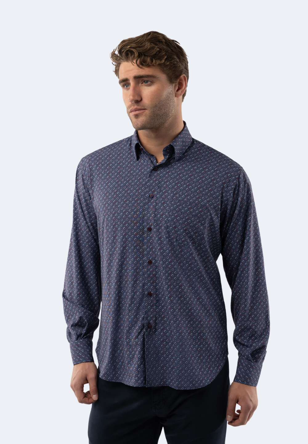 Navy Twist Box Shape Shirt – American Heritage