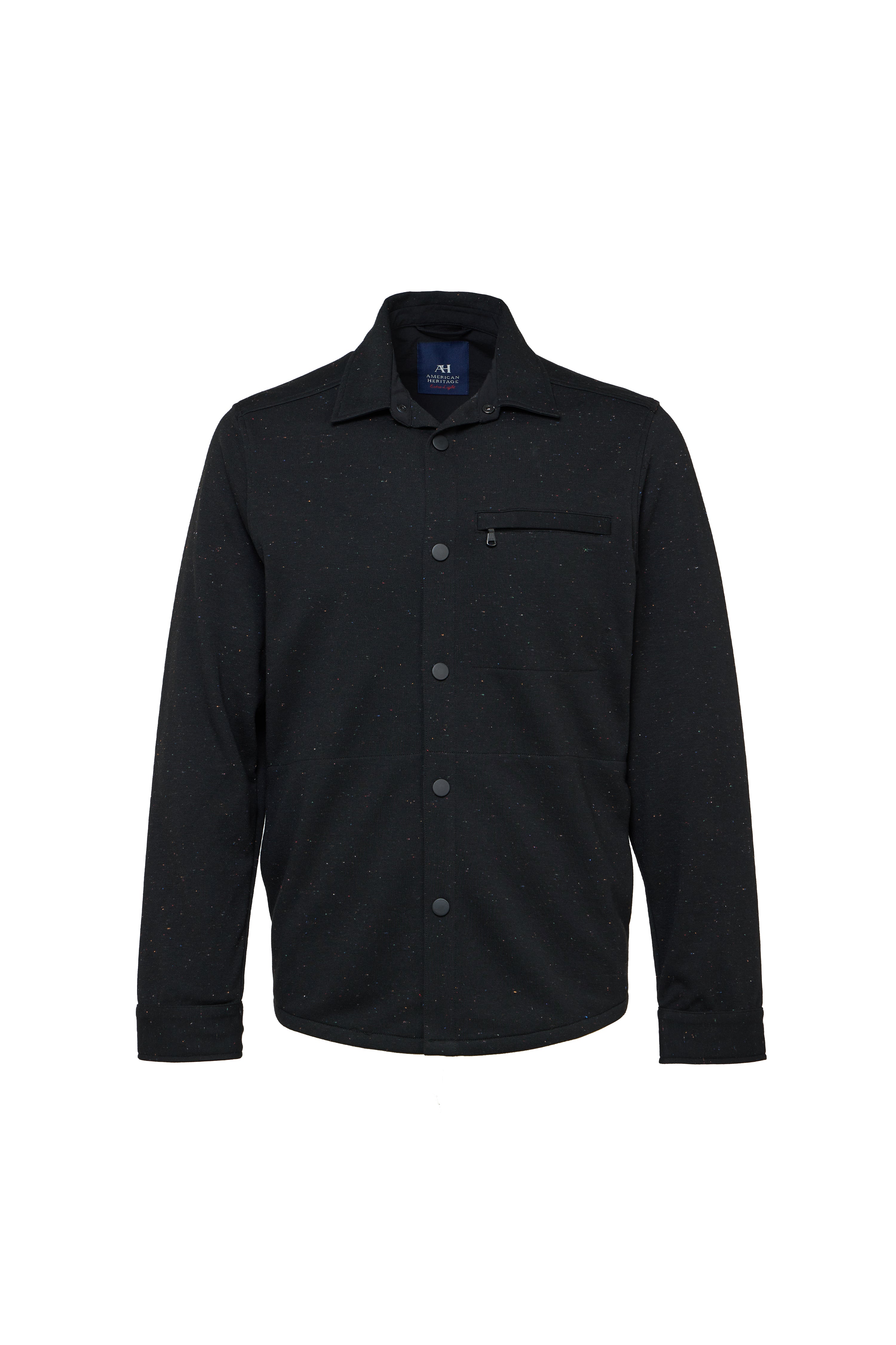 Black Knit Snap Shirt Jacket – American Heritage